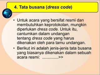 Protokoler dan Teknik Penyusunan Acara, Tempat, dll _Training Effective ...