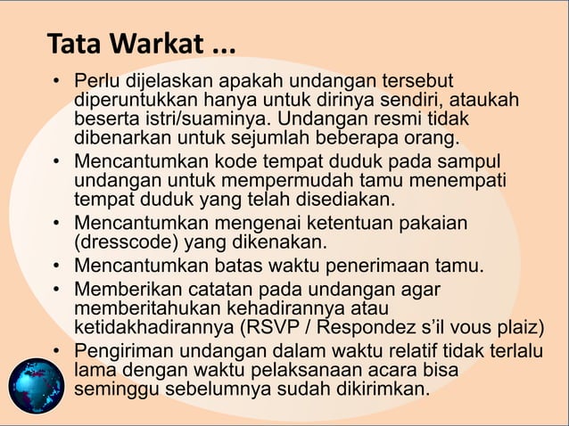Protokoler dan Teknik Penyusunan Acara, Tempat, dll _Training Effective ...