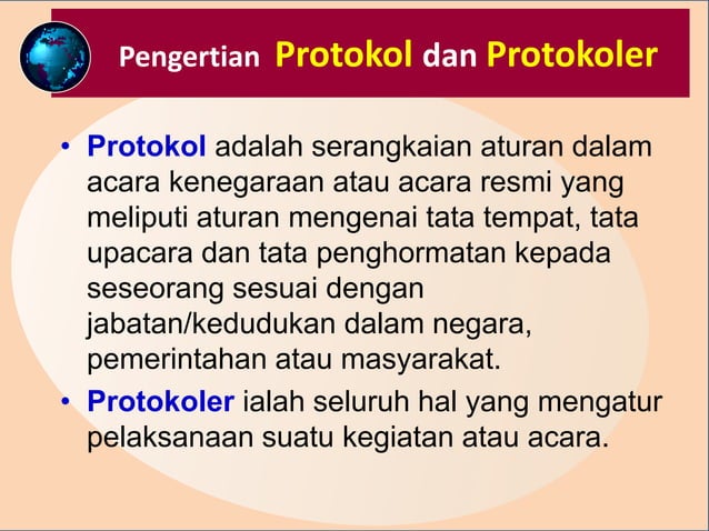 Protokoler dan Teknik Penyusunan Acara, Tempat, dll _Training Effective ...
