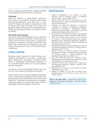 Early X-ray Diagnosis Post-operative Peritonitis | PDF