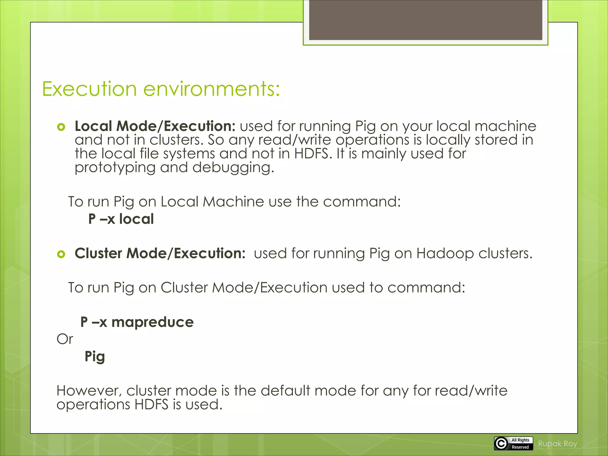 Introduction to PIG components | PDF | Programming Languages | Computing
