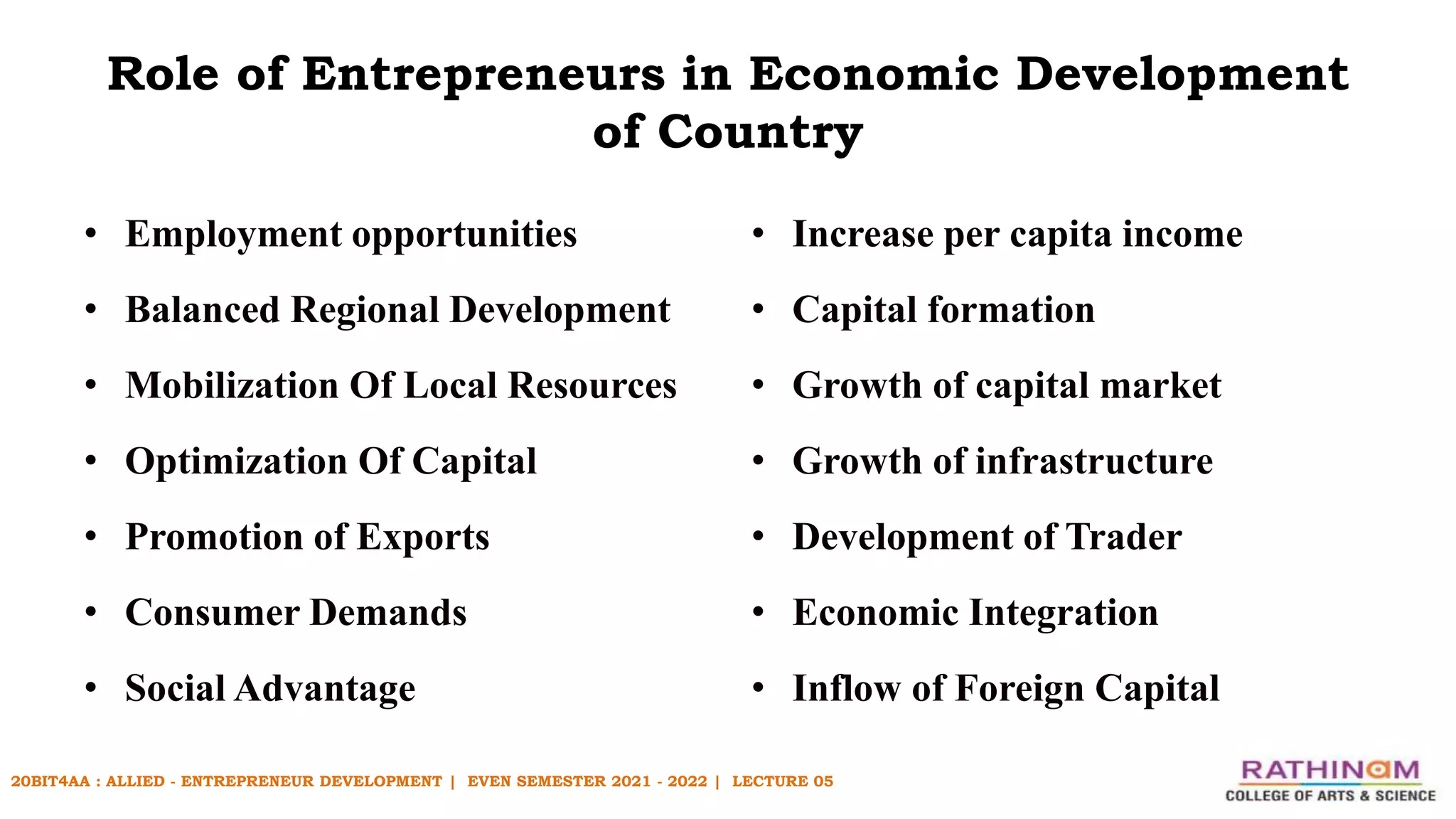 5. unit 1 - role of entrepreneurship | PPT