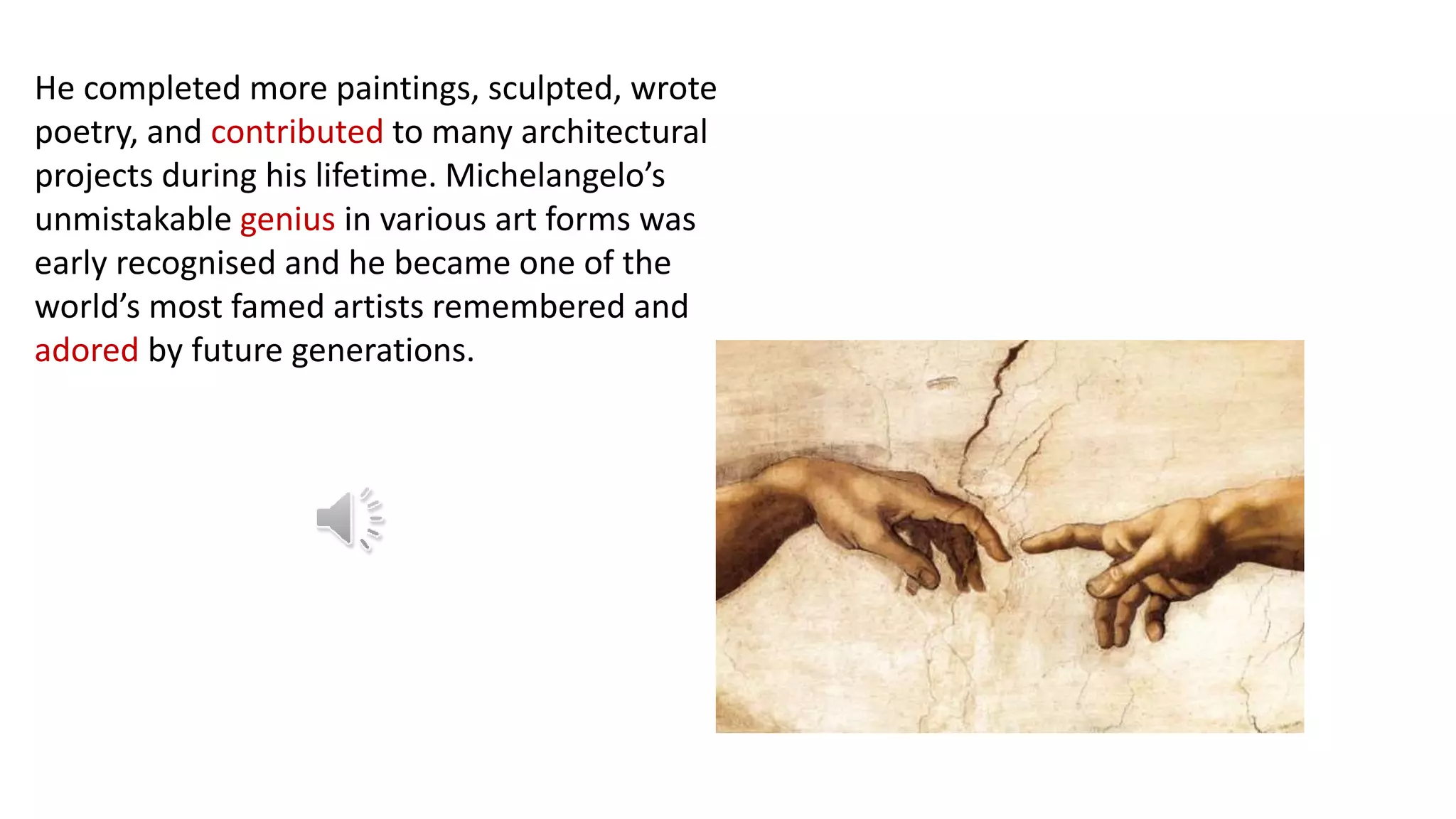 Michelangelo biography for Greek ESL students | PPTX