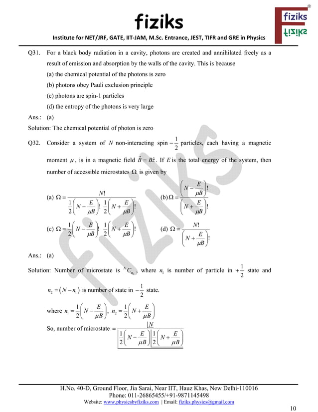 5.Thermodynamics and Statistical Physics_GATE.pdf | Physics | Science