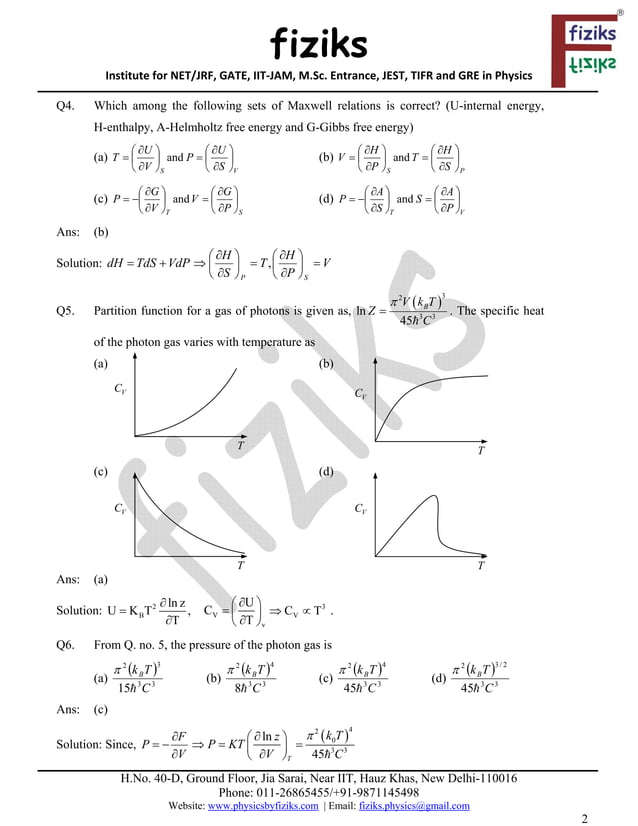 5.Thermodynamics and Statistical Physics_GATE.pdf | Physics | Science