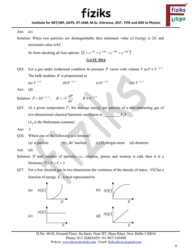 5.Thermodynamics and Statistical Physics_GATE.pdf | Physics | Science