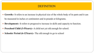 GROWTH AND DEVELOPMENT FOR PRE-SCHOOL | PPTX