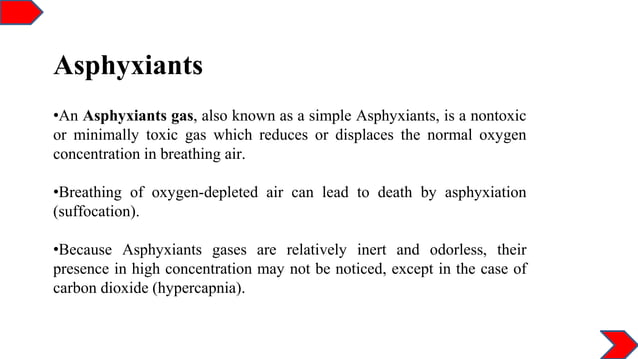 Asphyxiants.pptx | Lung and Respiratory Health | Diseases and Conditions