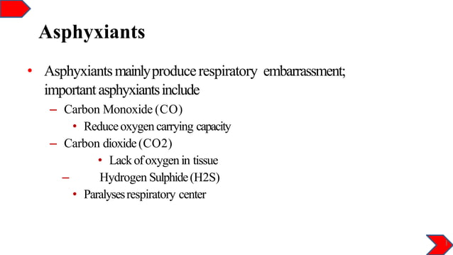 Asphyxiants.pptx | Lung and Respiratory Health | Diseases and Conditions