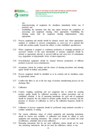 Quy chuẩn Trang thiết bị theo Tiêu chuẩn GMP Nhật Bản | PDF