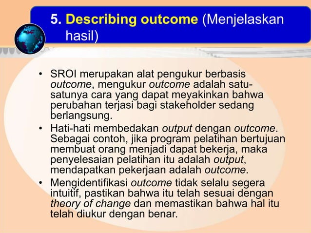 Pemetaan Hasil (Outcomes) _ dalam Analisis SROI _ Materi Training SROI | PPTX