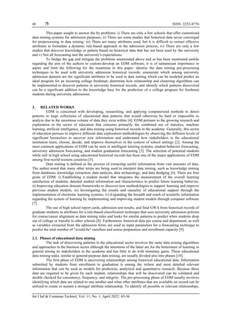 Multiple educational data mining approaches to discover patterns in university admissions for ...