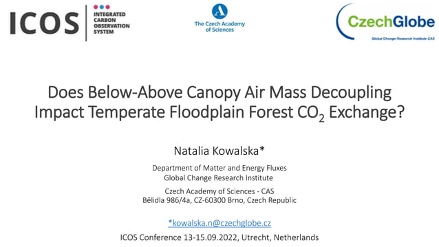Kowalska, Natalia: Does Below-Above Canopy Air Mass Decoupling Impact Temperate Floodplain ...