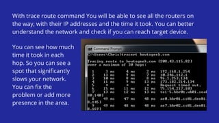 Commands used in Assessing Network layout & Security | PDF | Computer ...