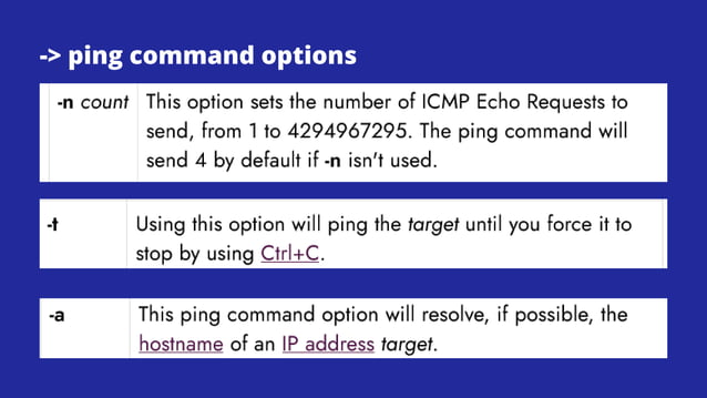 Commands Used In Assessing Network Layout And Security Pdf Computer Networking Computing