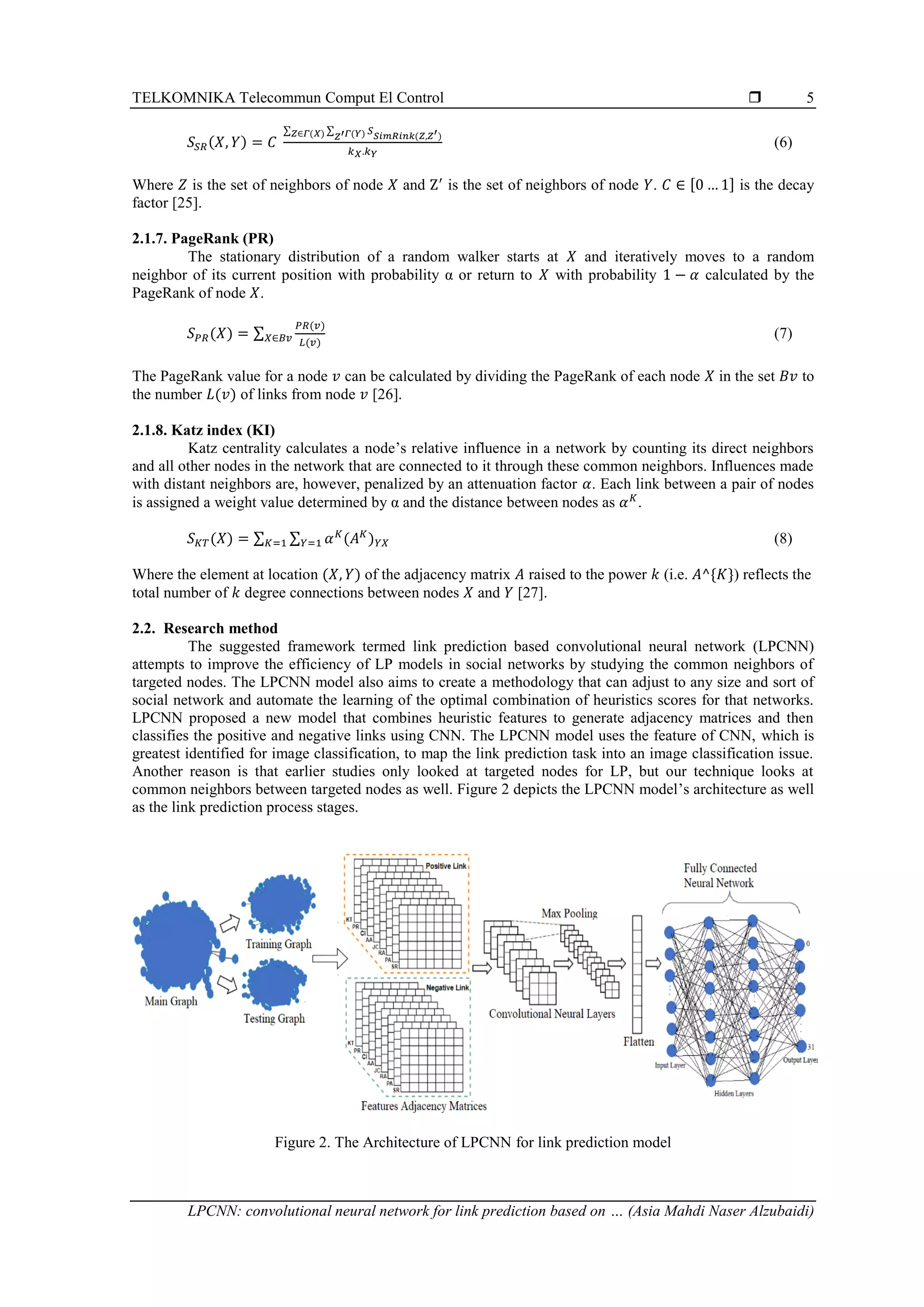 Lpcnn Convolutional Neural Network For Link Prediction Based On Network Structured Features