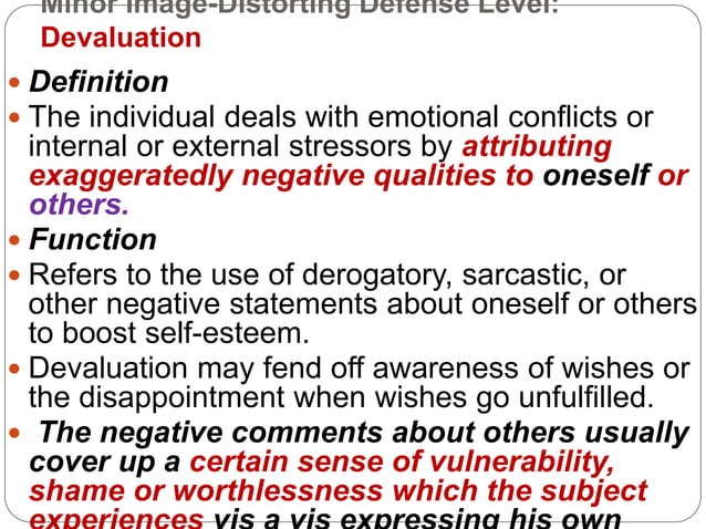 5.Defense mechanisms-Minor Image-Distorting Defense Level.pptx | Mental ...