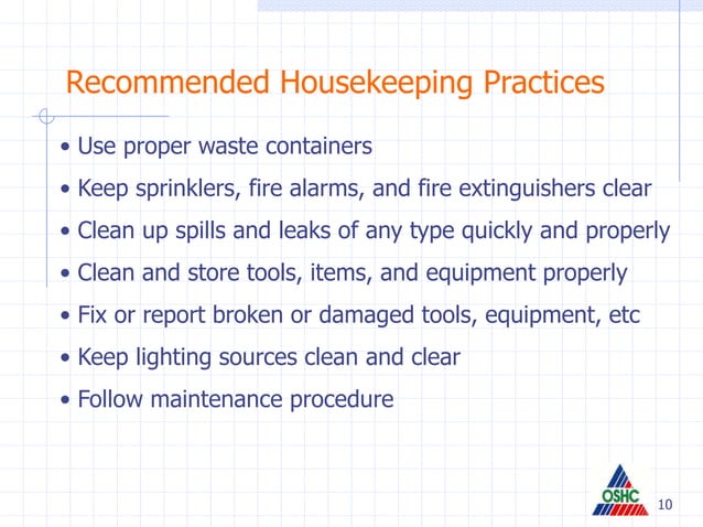 5. Housekeeping.ppt | Injuries | Diseases and Conditions