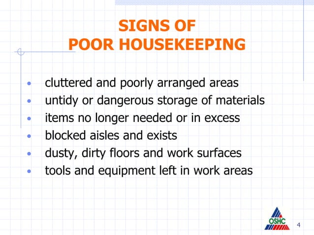 5. Housekeeping.ppt | Injuries | Diseases and Conditions