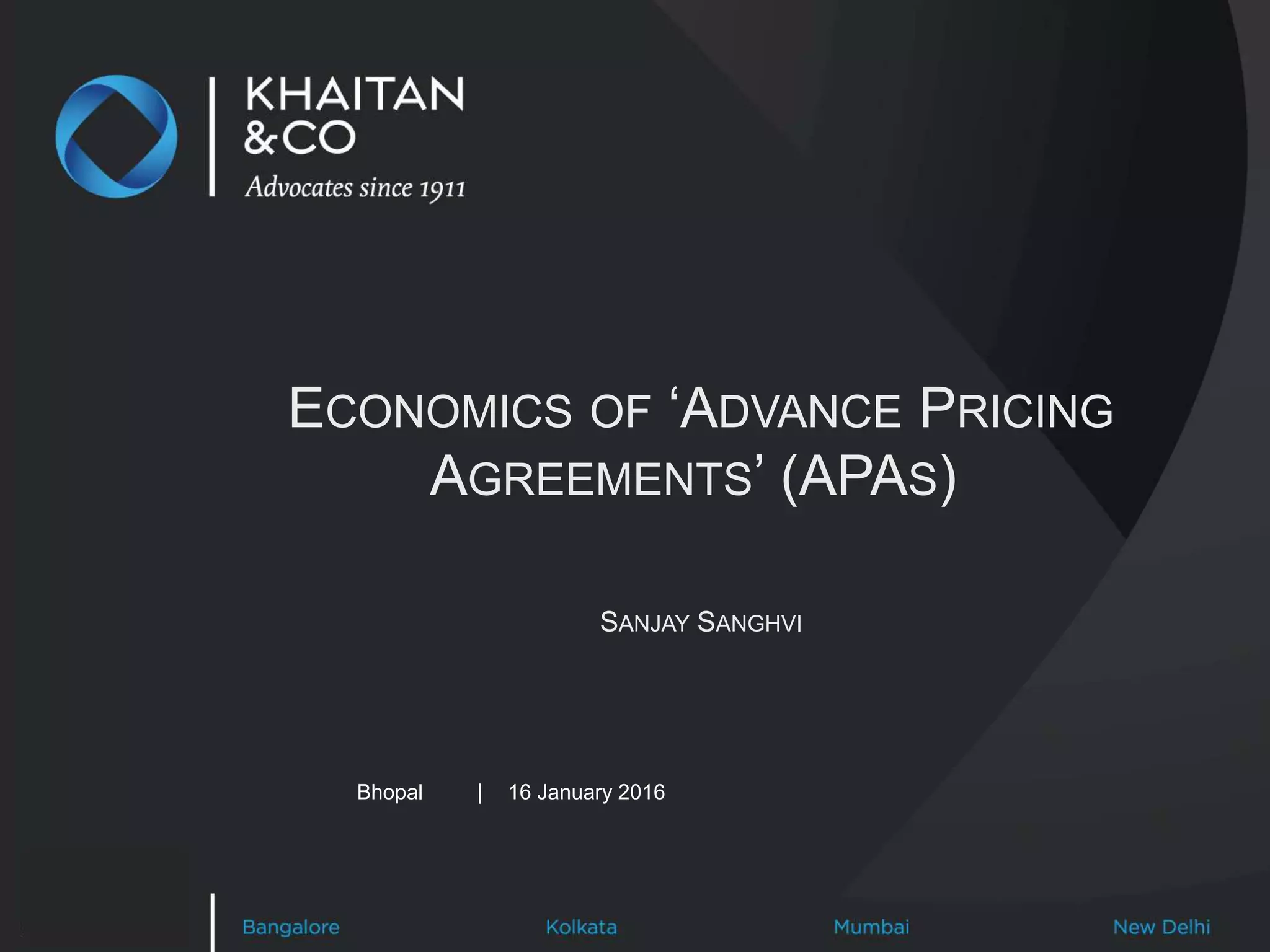 Presentation on Economics of APA | PPT