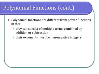 5.2 Power Functions and Polynomial Functions | PDF