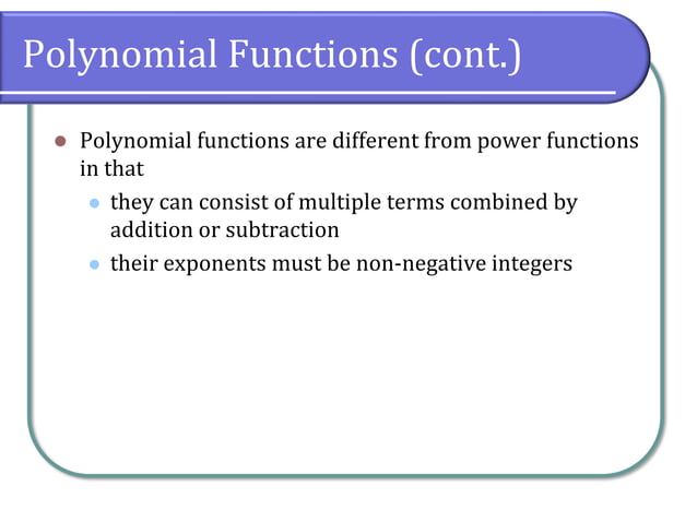 5.2 Power Functions and Polynomial Functions | PPT