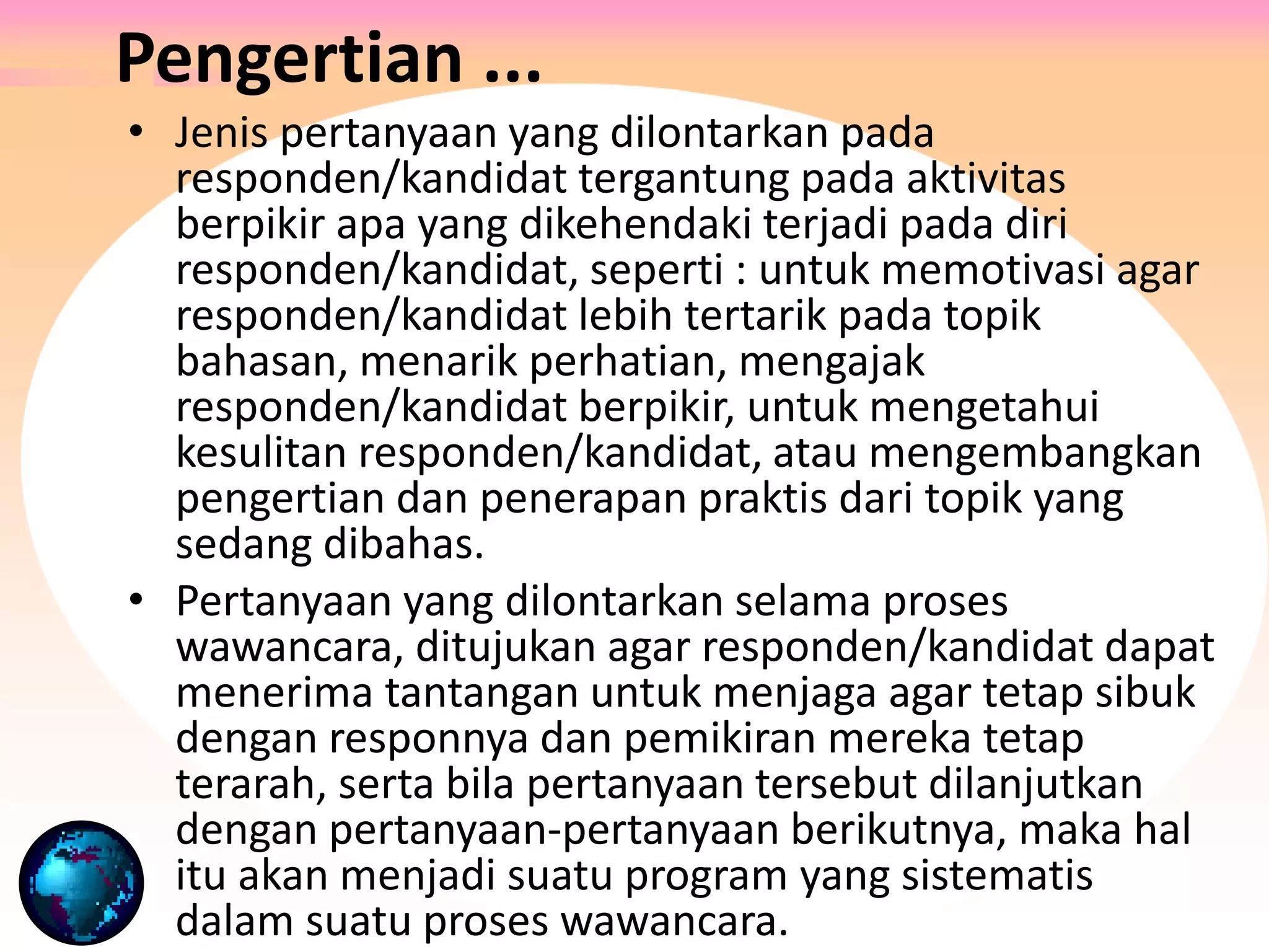 Teknik Probing dalam Pelaksanaan Survei _Materi Pembekalan & Evaluasi ...