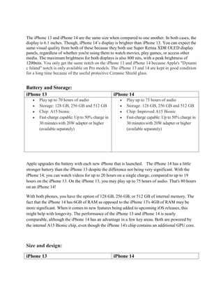 iPhone 13 vs iPhone 14 | PDF