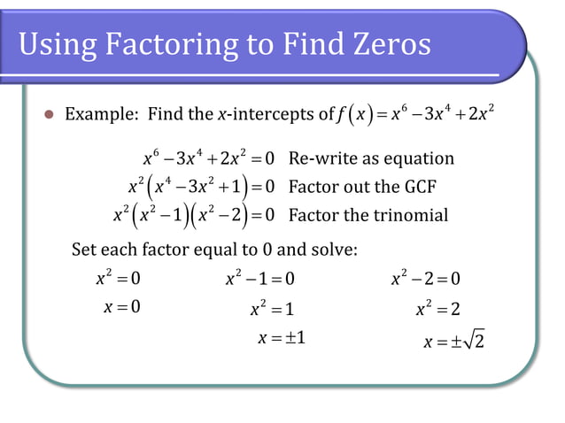 5.3 Graphs of Polynomial Functions | PPT