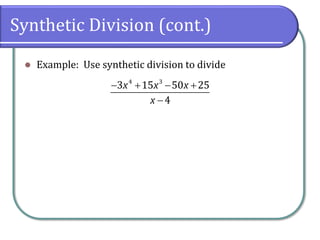 5.4 Dividing Polynomials | PDF