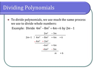 5.4 Dividing Polynomials | PDF