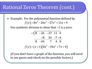 5.5 Zeros of Polynomial Functions | PDF