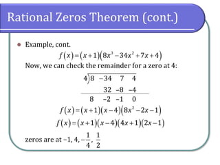 5.5 Zeros of Polynomial Functions | PDF