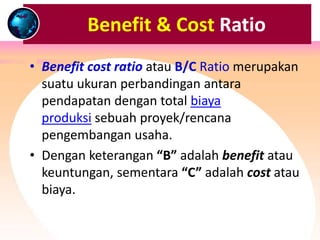 Benefit & Cost Ratio_ Cost Benefit Analysis (CBA) Training | PPTX