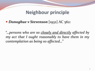 5. NEGLIGENCE - DUTY OF CARE (GENERAL PRINCIPLES).pptx