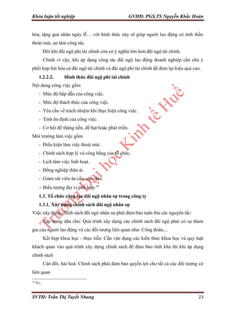Khóa luận về chính sách đãi ngộ nhân sự tại công ty | DOCX