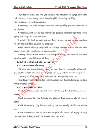 Khóa luận về chính sách đãi ngộ nhân sự tại công ty | DOCX