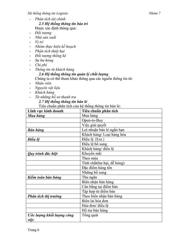 Tiểu luận logistics: Hệ thống thông tin Logistics | DOC