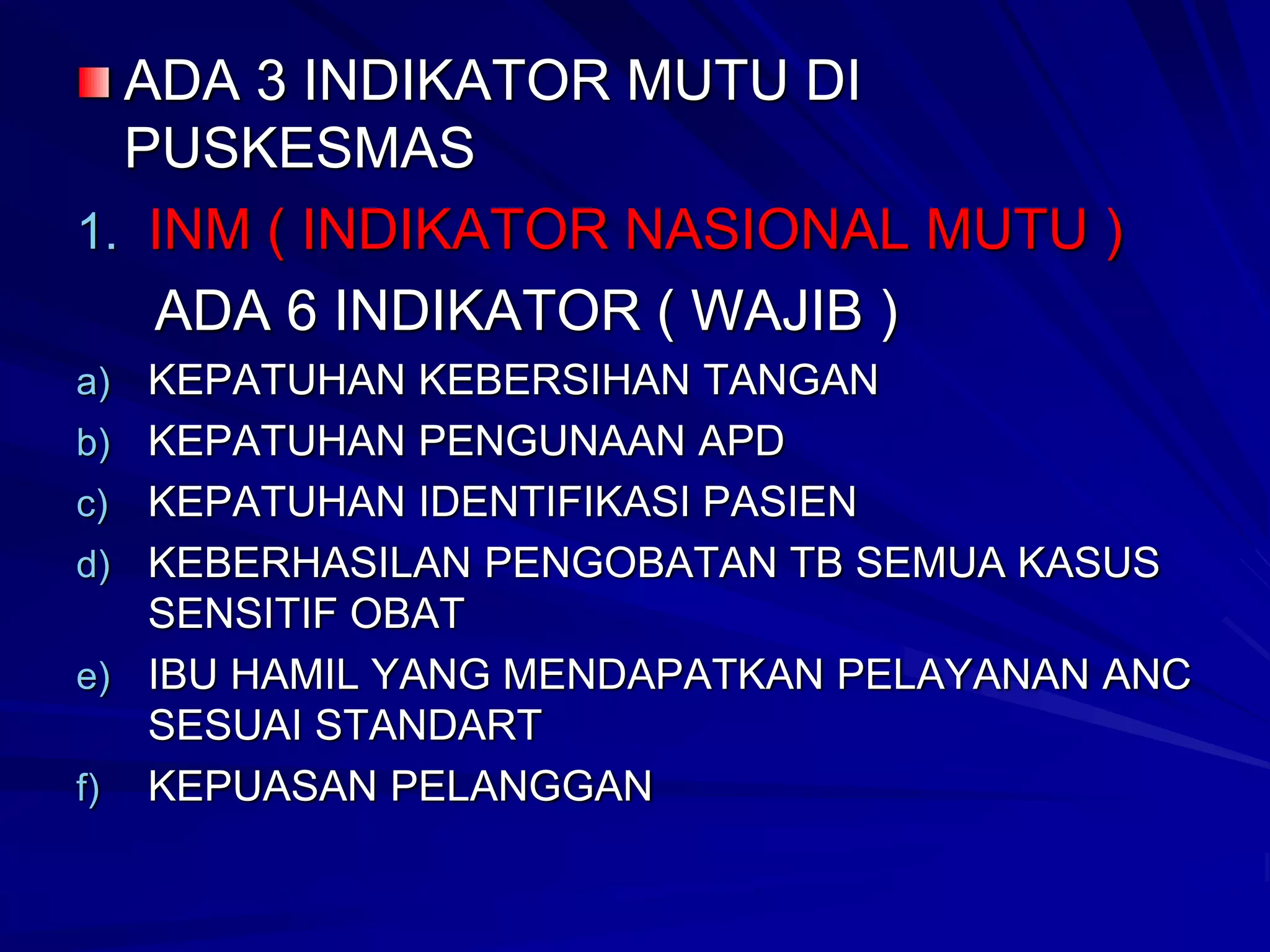 PENYUSUNAN INDIKATOR MUTU UNIT | PPT