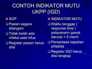 PENYUSUNAN INDIKATOR MUTU UNIT | PPT