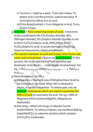 Class 7 Chapter 5 Science Acids, Bases and Salts Notes (NCERT) | PDF