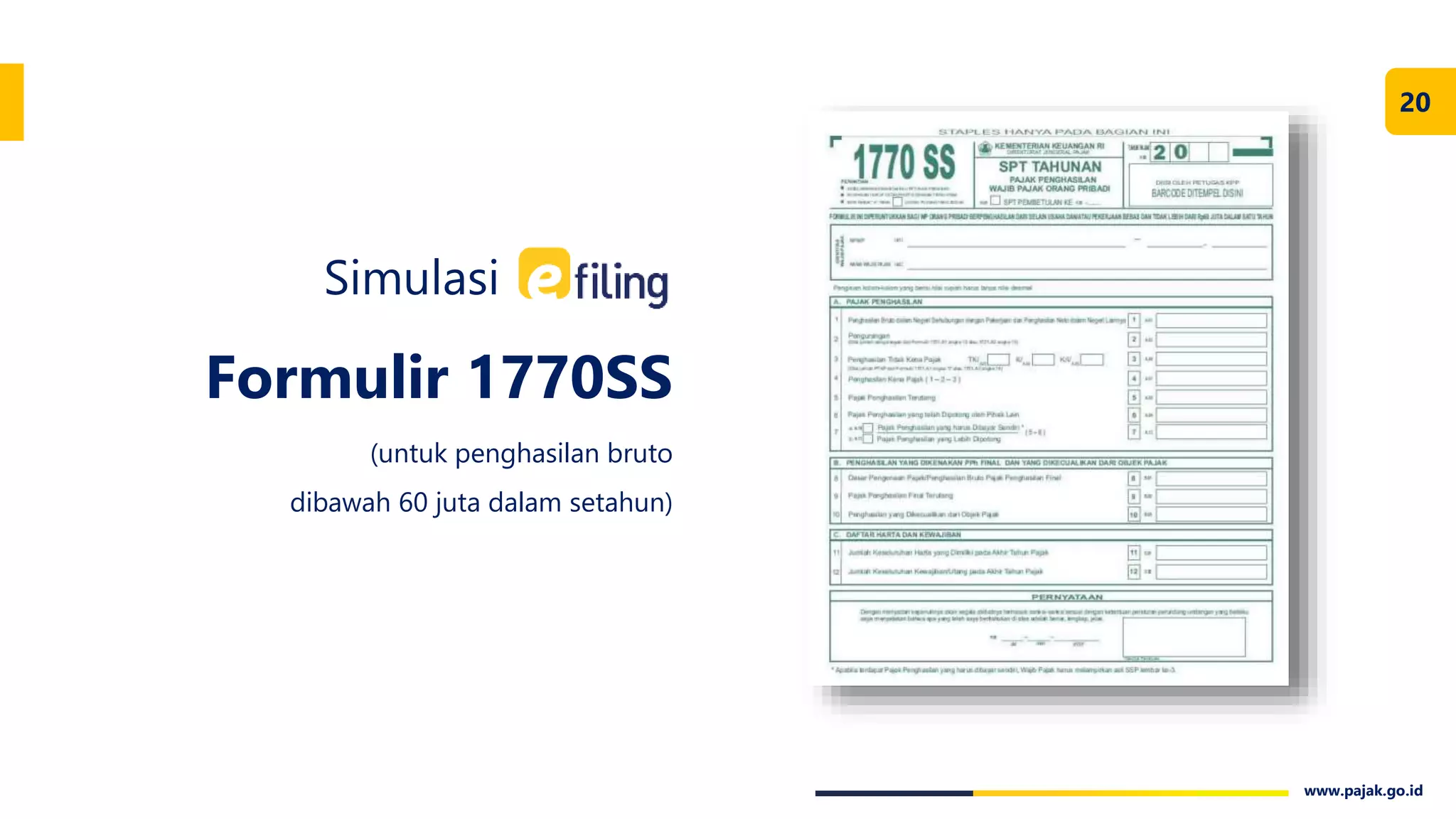 5. Tata Cara Pelaporan SPT Tahunan 1770S dan 1770SS melalui e-filing.pptx