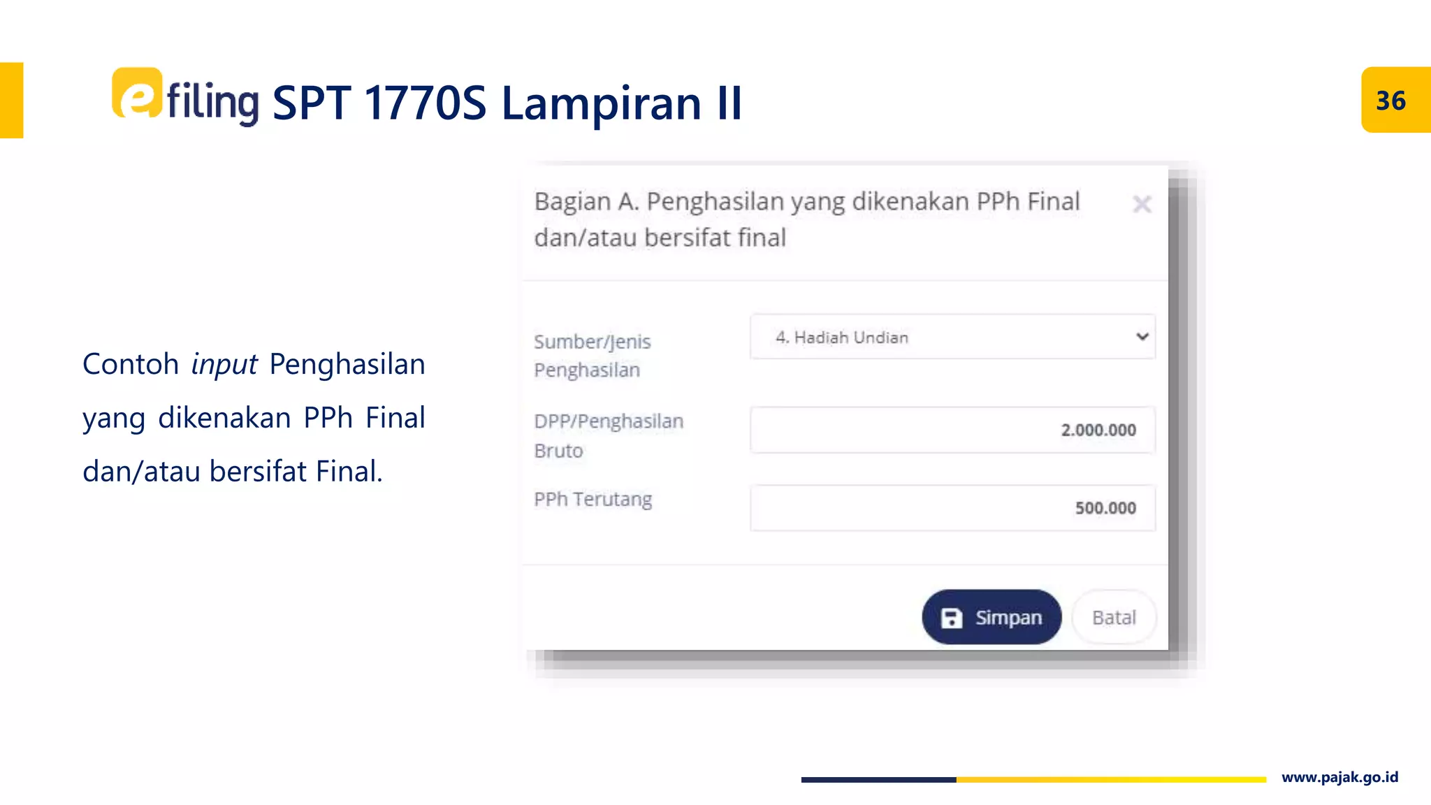 5. Tata Cara Pelaporan SPT Tahunan 1770S dan 1770SS melalui e-filing.pptx