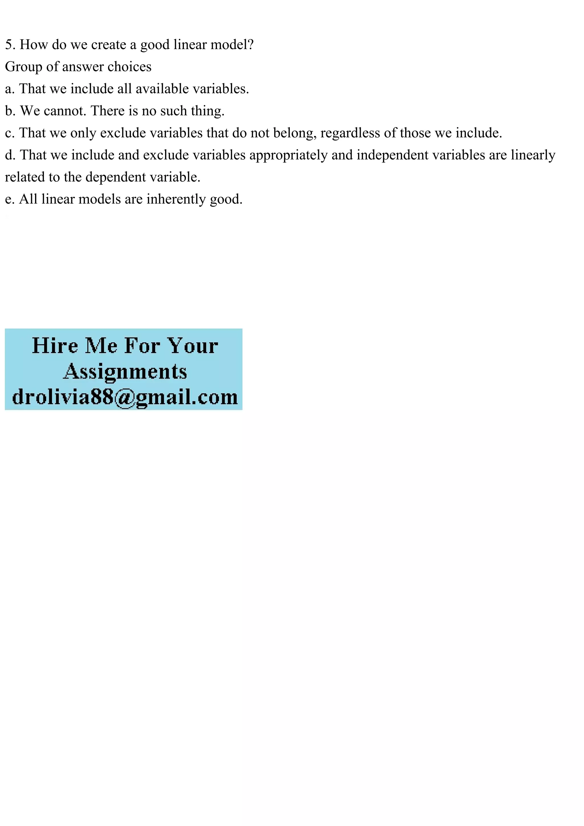 5. How do we create a good linear modelGroup of answer choicesa.pdf