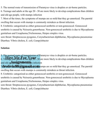 5. The normal route of transmission of Paramyxo virus is droplets or.pdf