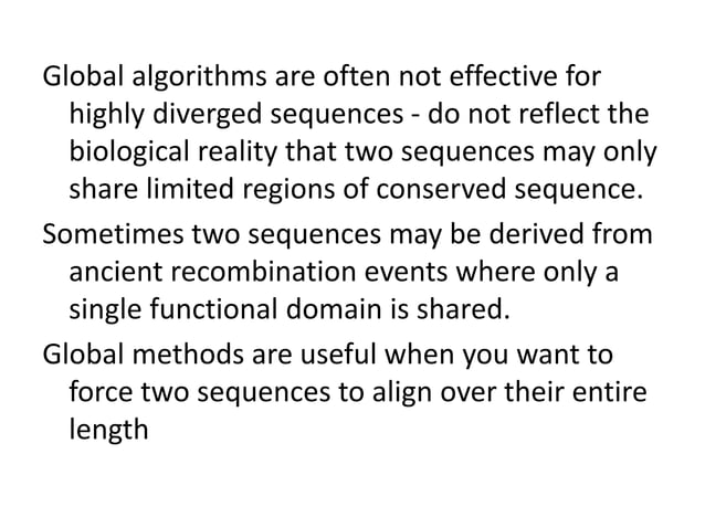 5. Global and Local Alignment Algorithms.pptx | Genetics | Science