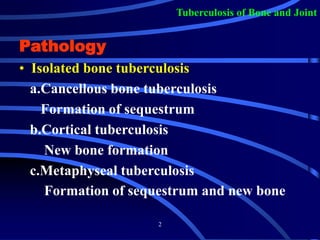 Tuberculosis of Bone and Joint.ppt | Bone and Joint Conditions ...