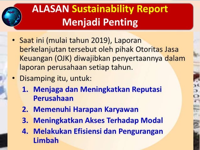 CSR & Keterkaitannya dengan SUSTAINABILITY REPORT (Standar GRI) _Training "CSR & SUSTAINABLITY ...