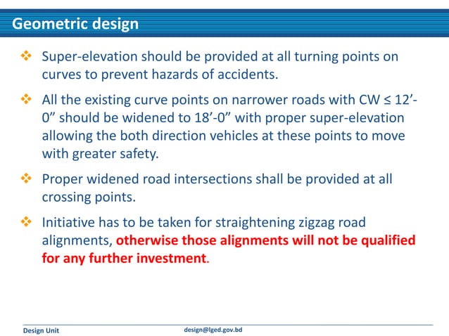 Road-design-standards-for-LGED.pptx | Civil Engineering Industry ...