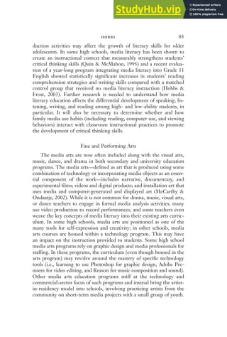 5. Media Literacy And The K-12 Content Areas | PDF